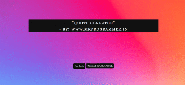 Random Quote Generator JavaScript - Mr Programmer